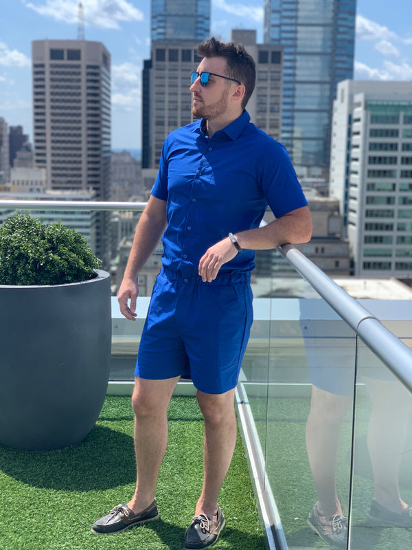 Male Romper - Royal Blue – Zesties Inc